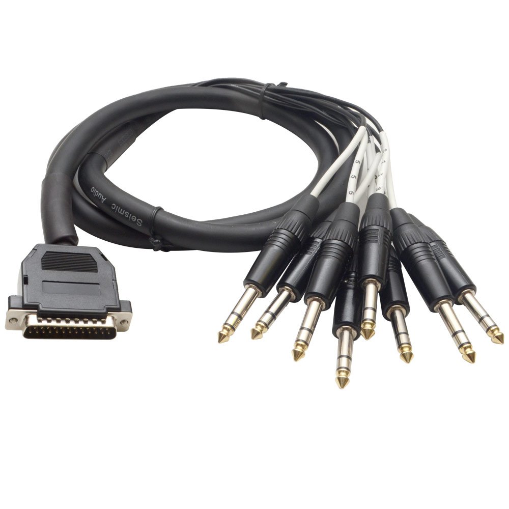 Seismic Audio - SA-DB8T5 - DB25 to 8 Channel 1/4" TRS 5 Foot D-Sub Snake Cable Patch Bay Interface Modular Cable