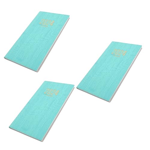 STOBOK 3pcs notebooks for work notepad for work calendar notebook daily planner notebook english agenda planner notebook planner 2024 daily planner 2024 english notebook academic planner