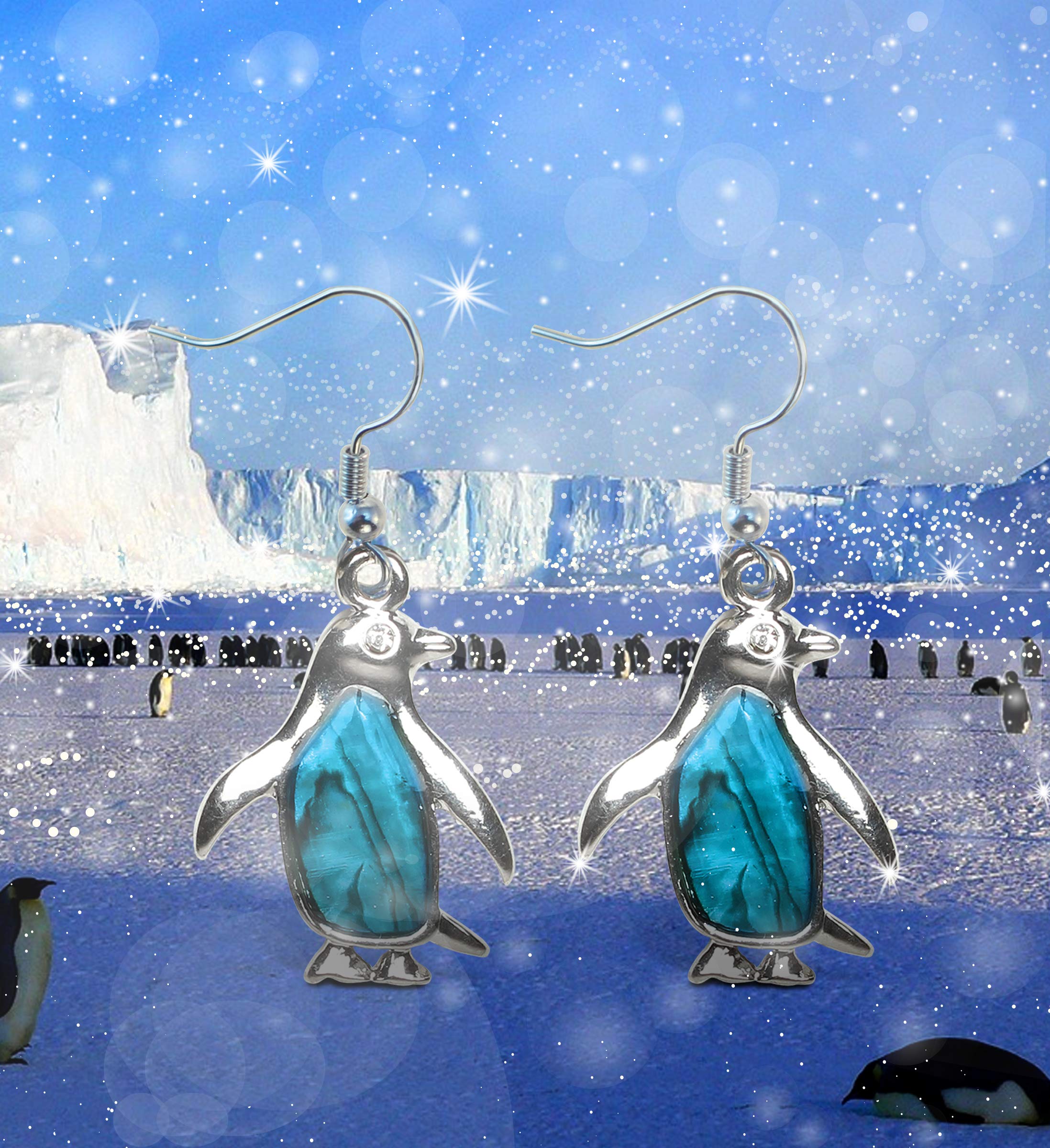 Puzzled Penguin Earrings-ocean Life-1.35 Inch-unique Gift and Souvenir-item#6814