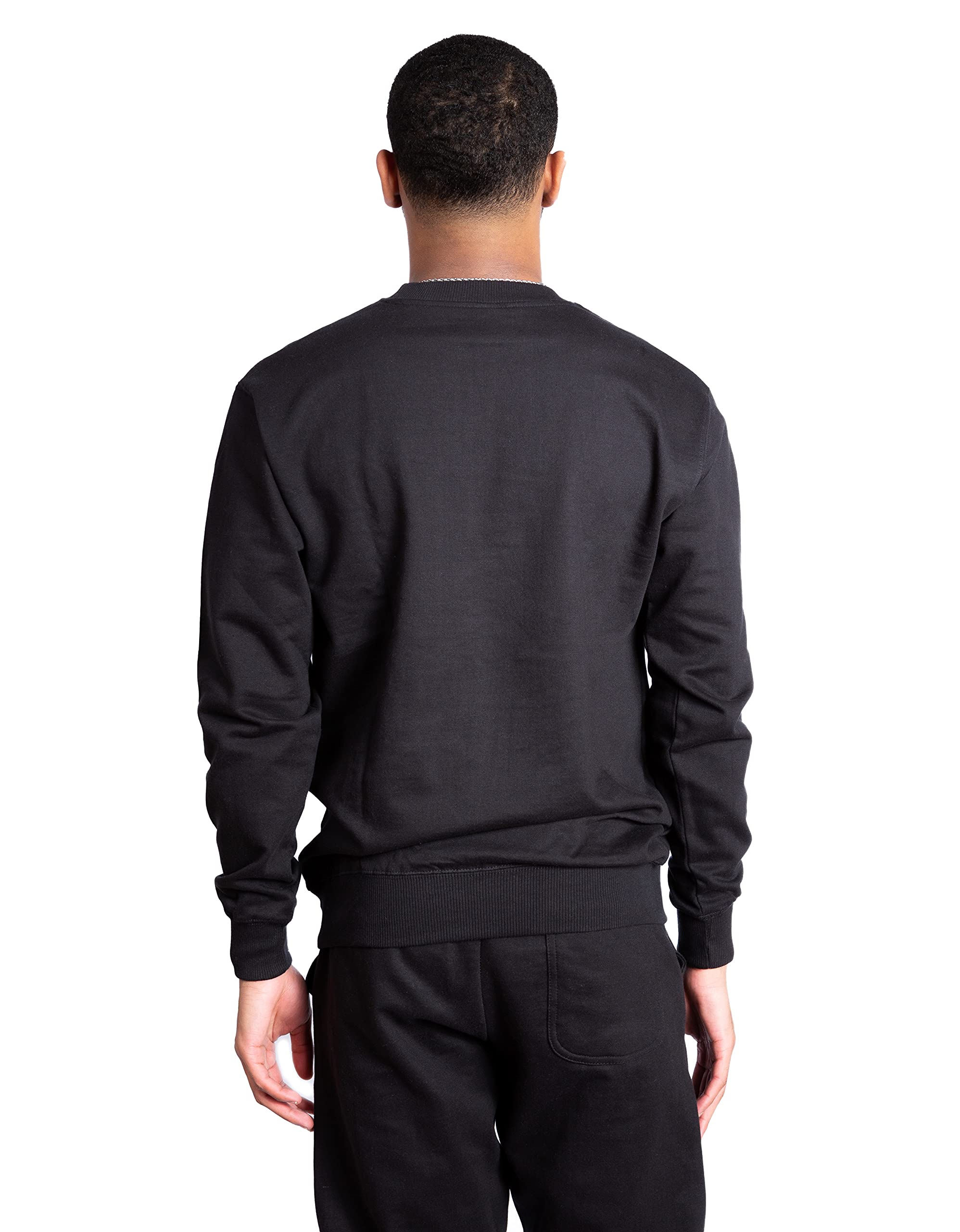 Wardrobe X Mens Premium Fleece Crewneck Tracksuit | 2 Piece Solid Color Tracksuit Set with Crewneck and Sweatpants