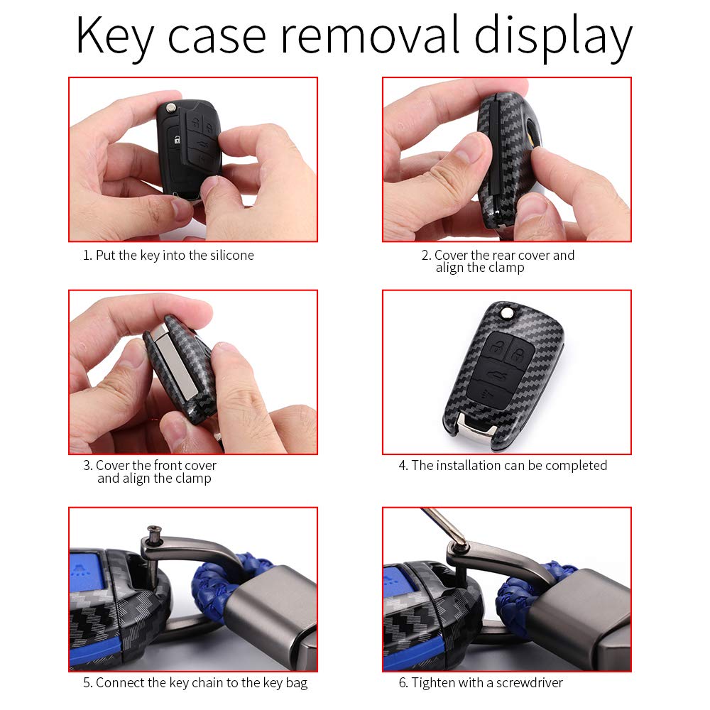 WFMJ Black Carbon Fiber + Silicone Button Smart Remote 5 Buttons Key Fob Cover Case Shell Fob for Jeep Grand Cherokee Dodge Challenger Charger Dart Durango Journey Chrysler 300