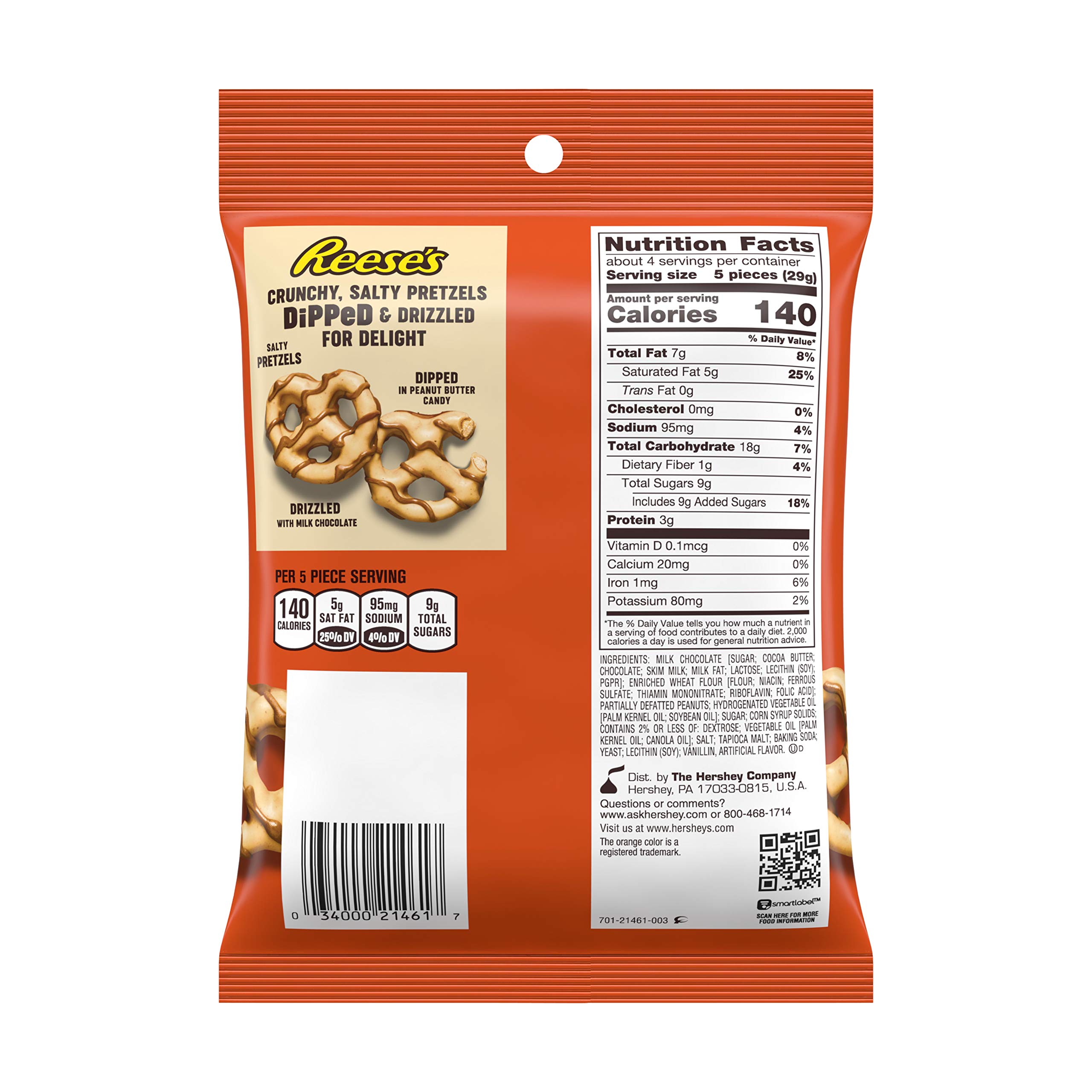Reese's Chocolate Dipped Pretzel, Box by CANDY CABIN (Reeses, 3 Pack)