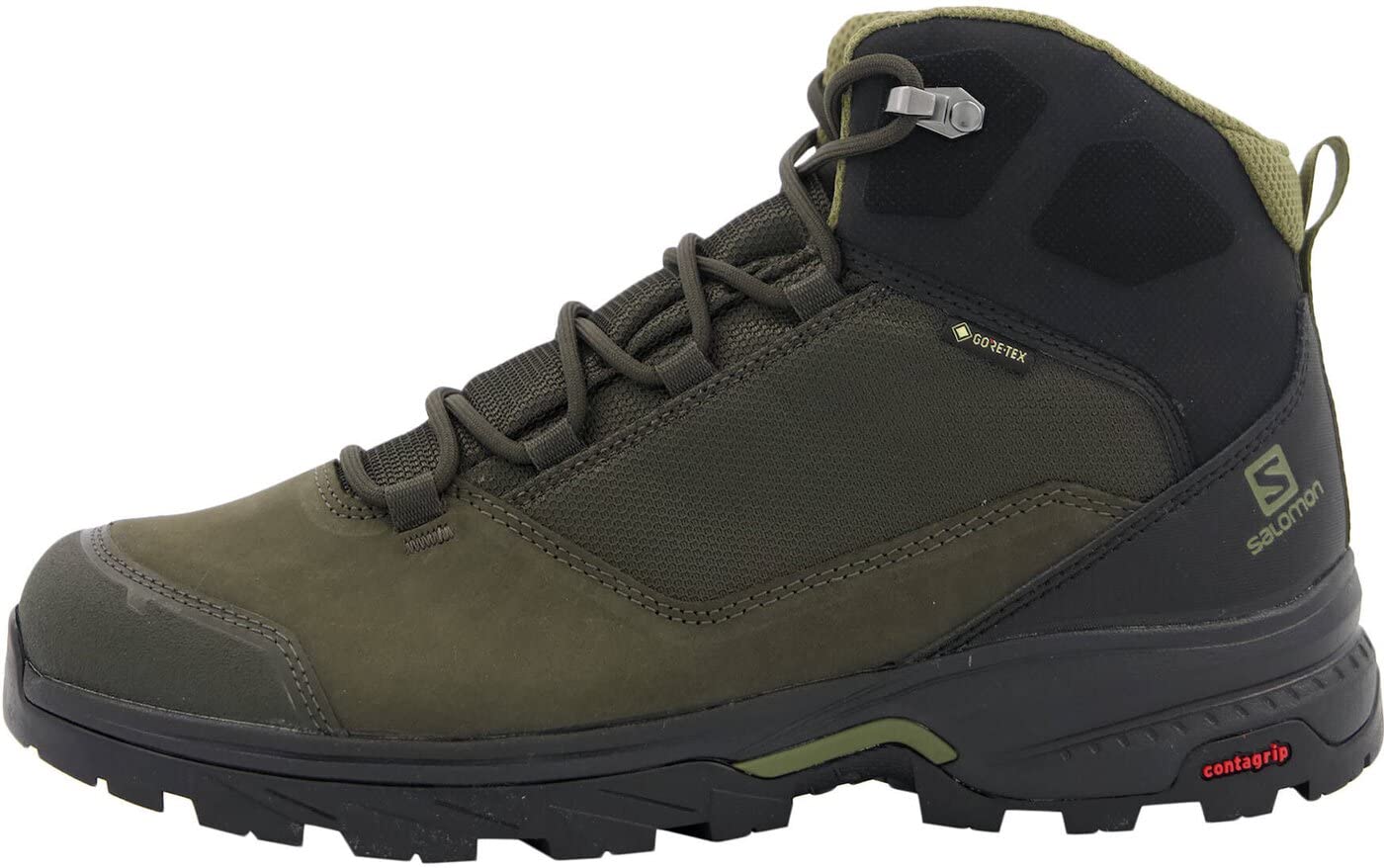Salomon Outward Gore-TEX Hiking Boots for Men, Peat/Black/Burnt Olive, 9
