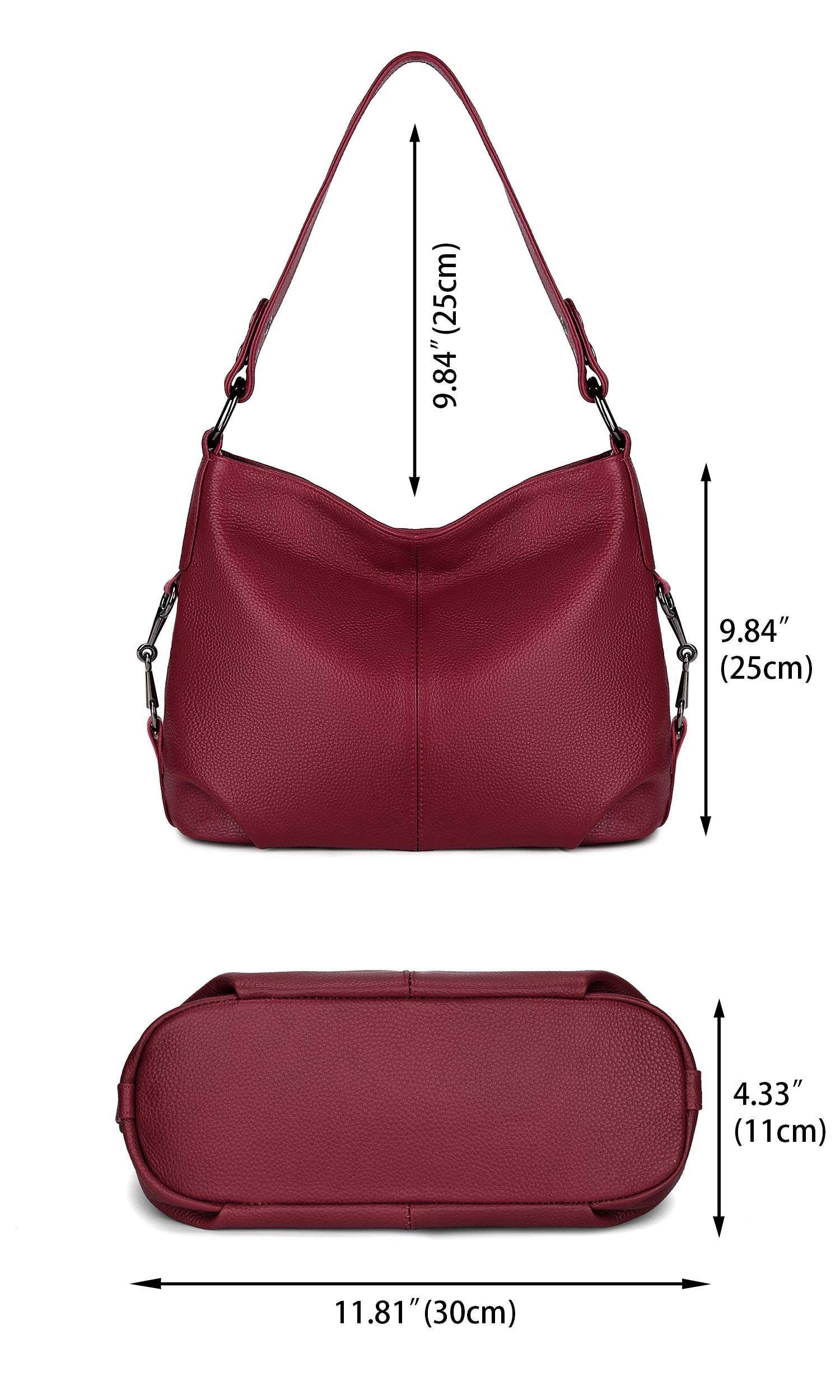 YALUXE Shoulder Bag Genuine Leather Tote Handbag Crossbody Bags for Women