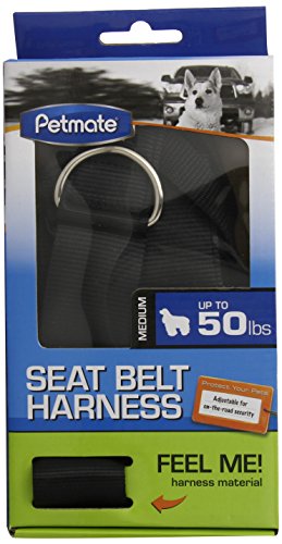 Petmate 11472 Seat Belt Travel Harness for Pets, Medium, Black