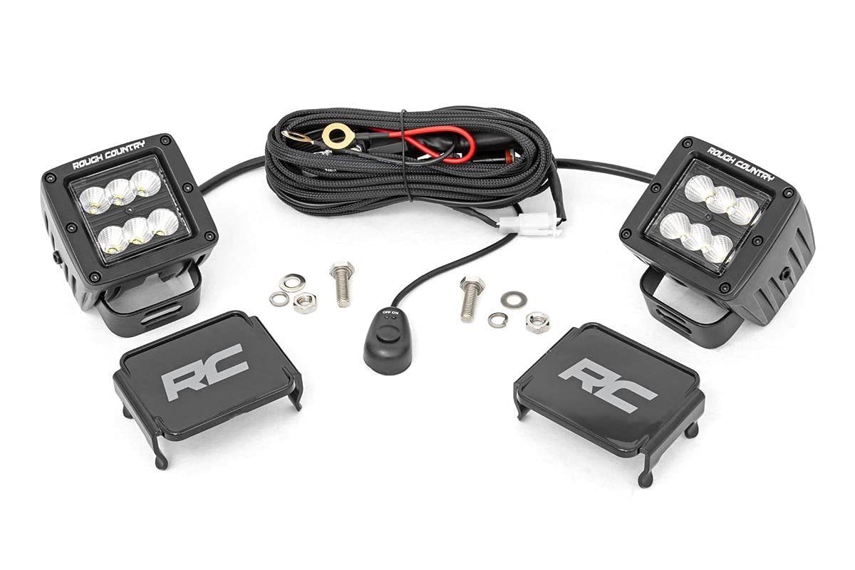 Rough Country 2" Black Series Square CREE Cube LED Lights | Flood - 70133BL