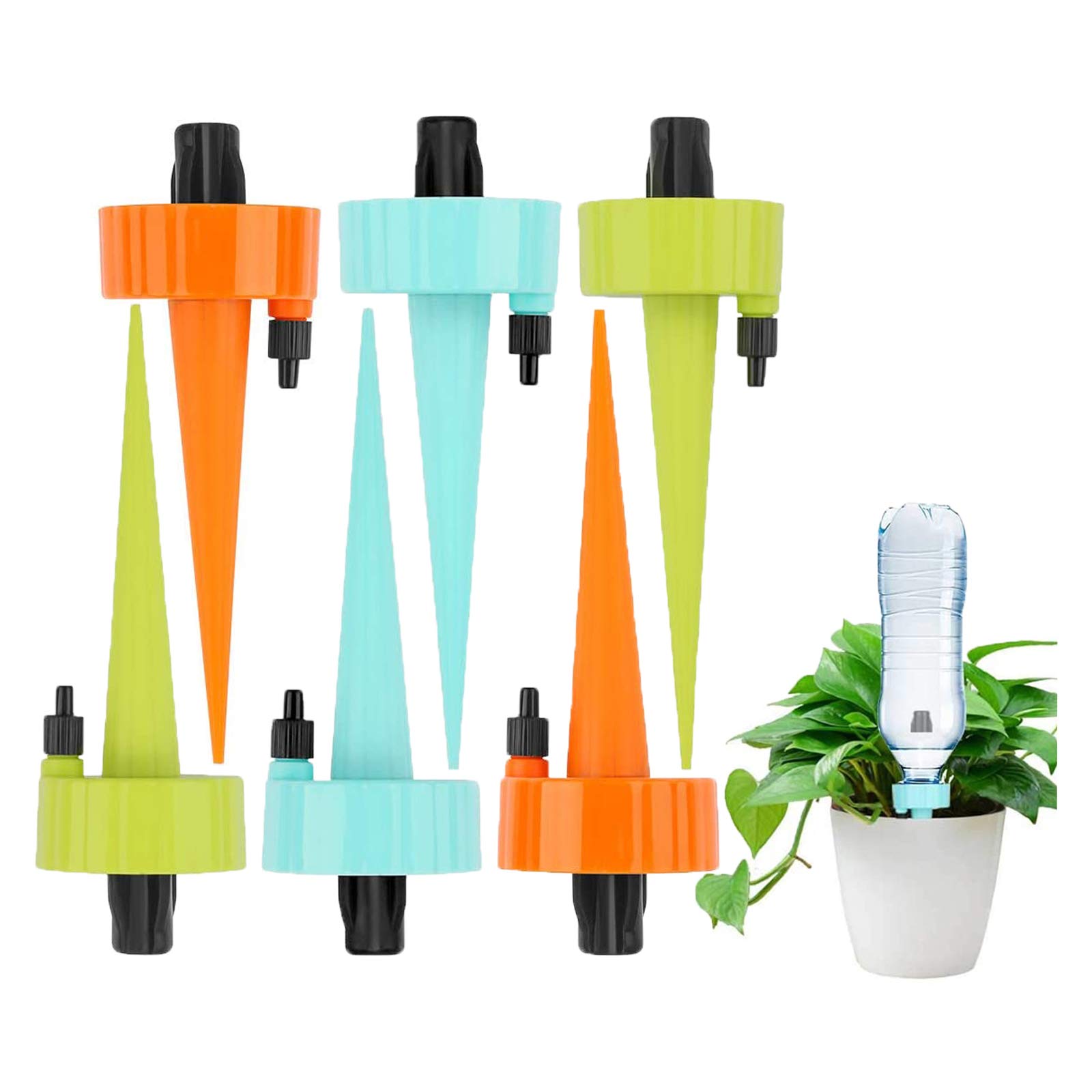 T&Kira Self Watering Spikes, Upgrade Adjustable Plant Waterer Watering Devices for Indoor or Garden, Automatic Vacation Plant Watering Bulbs Globes with Slow Release Control Valve Switch (12pcs)