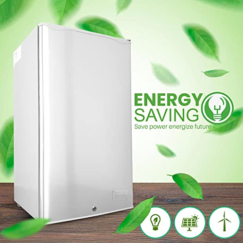 ZLOFT Mini Fridge with Freezer 3.2cu | Portable Mini Fridge for Bedroom, Dorm Refrigerator/Dorm Fridge, Small Refrigerator with Freezer, Mini Refrigerator, Small Fridge RV Refrigerators, White