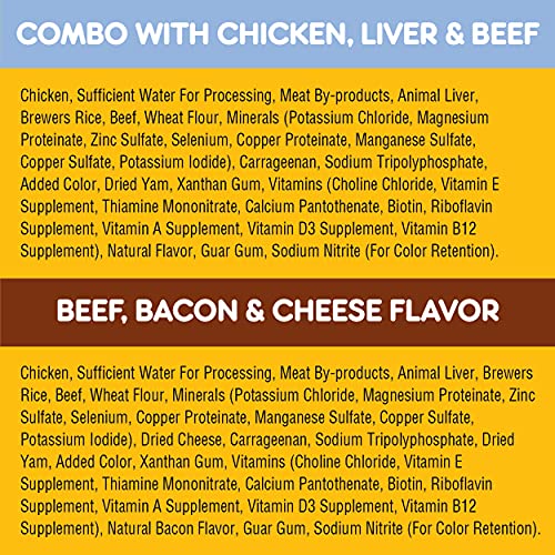 Pedigree Ground Dinner Wet Dog Food Variety Pack, Chicken, Beef and Liver, Beef, Bacon and Cheese, 13.2 Ounce (Pack of 12)