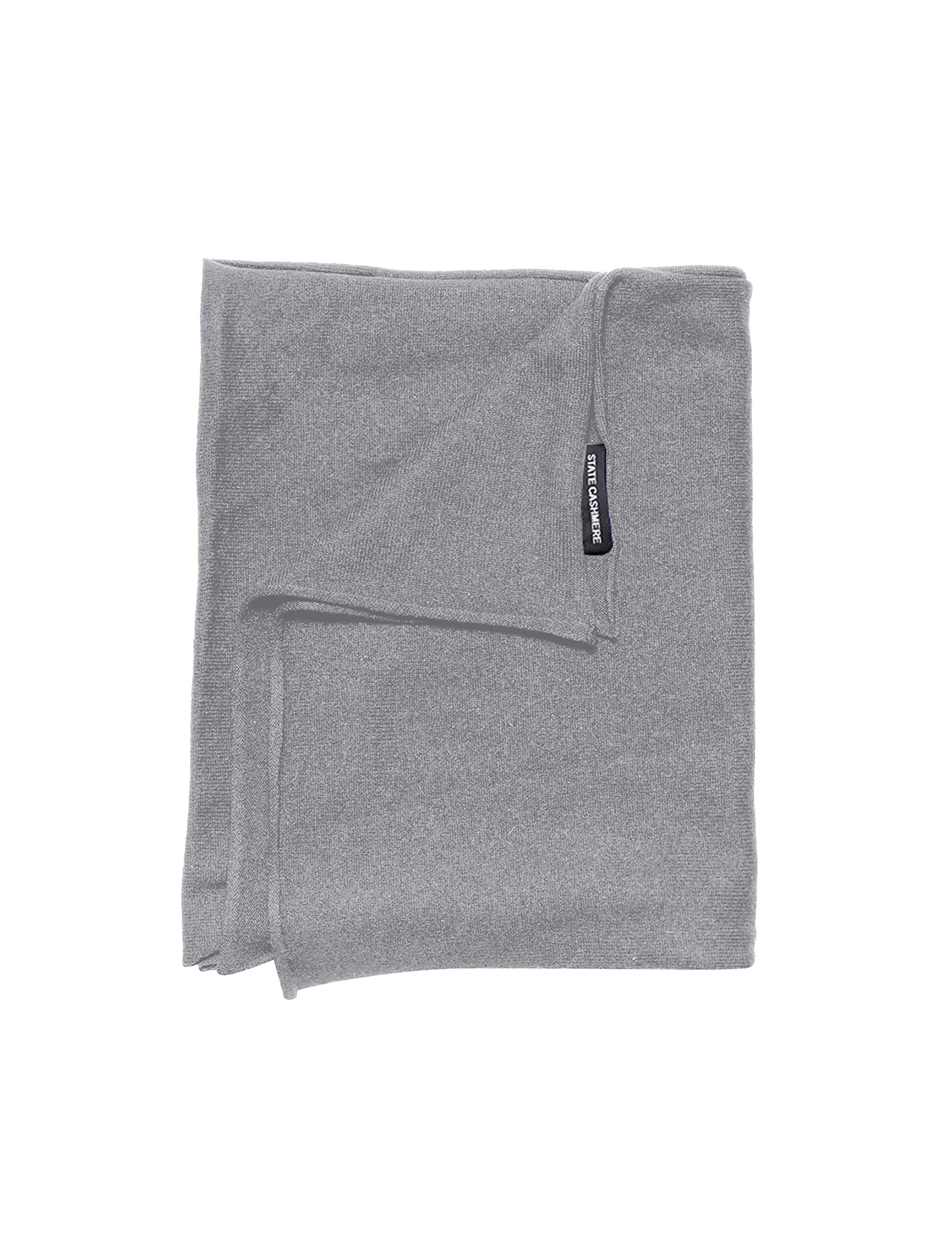 State Cashmere Unisex Long Jersey Knit Scarf Made with 100% Pure Inner Mongolian Cashmere - Elegant, Soft, & Versatile - Ultra Warm Winter Accessories - (Pale Charcoal, 80"x13.5")