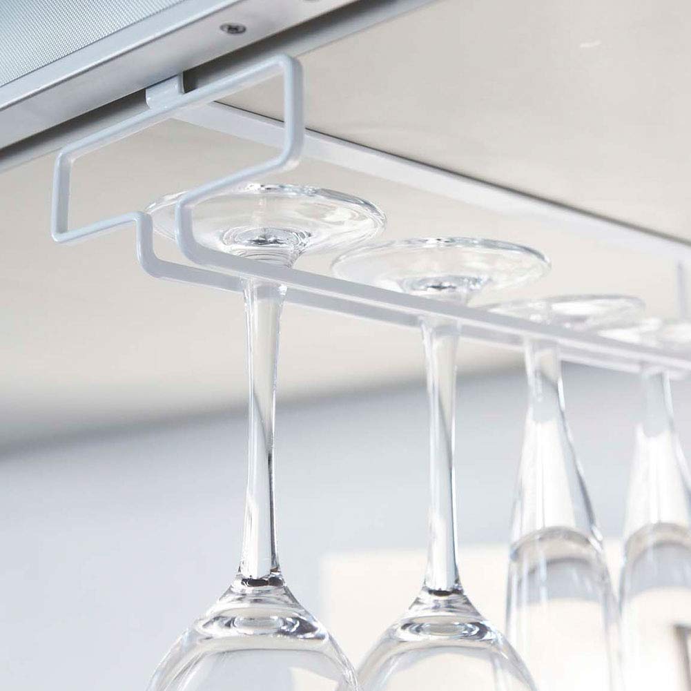 Yamazaki Home Tower Single Under Shelf Wine Glass Rack β Hanging Storage Holder