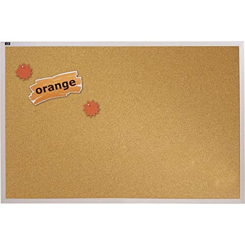 Quartet Natural Cork Bulletin Board, 4-Feet x 6-Feet, Aluminum Frame (ECKA406),Brown/Silver