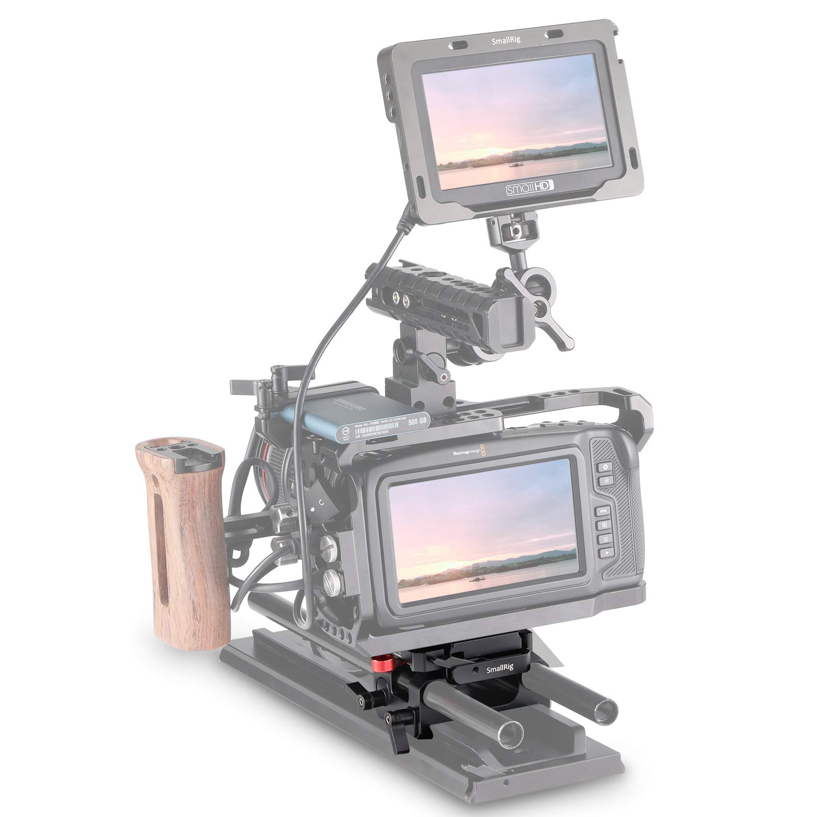 SMALLRIG BMPCC Baseplate for Manfrotto 501PL Compatible with Black Design Pocket Cinema Camera 4K & 6K โ 2266