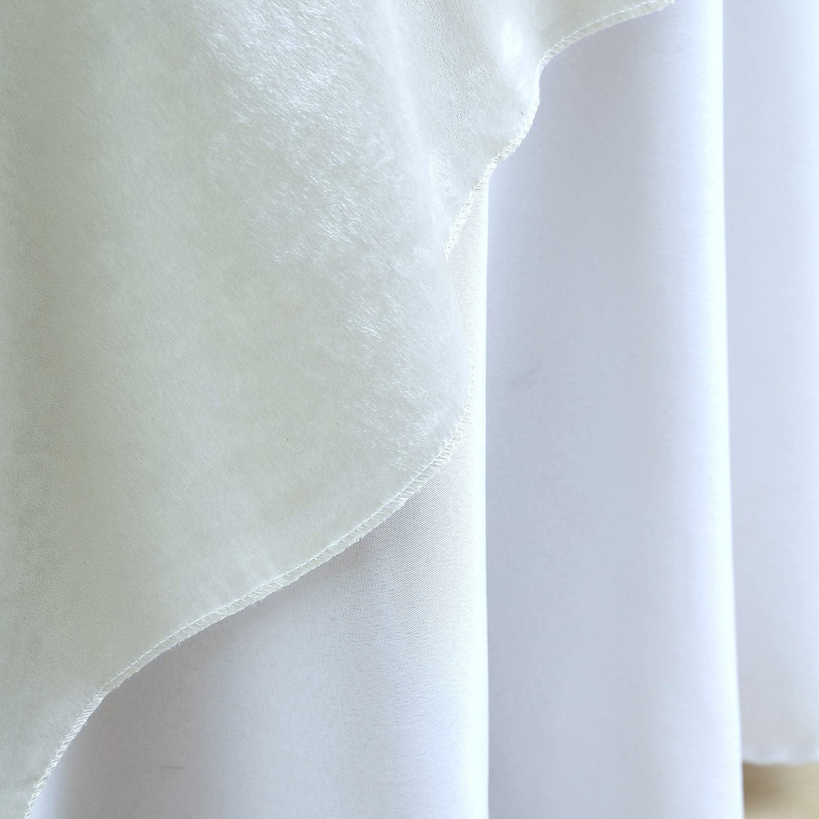 Tableclothsfactory 72"x 72" Ivory Premium Velvet Square Table Overlay Square Tablecloth Cover for Wedding Party Event Banquet