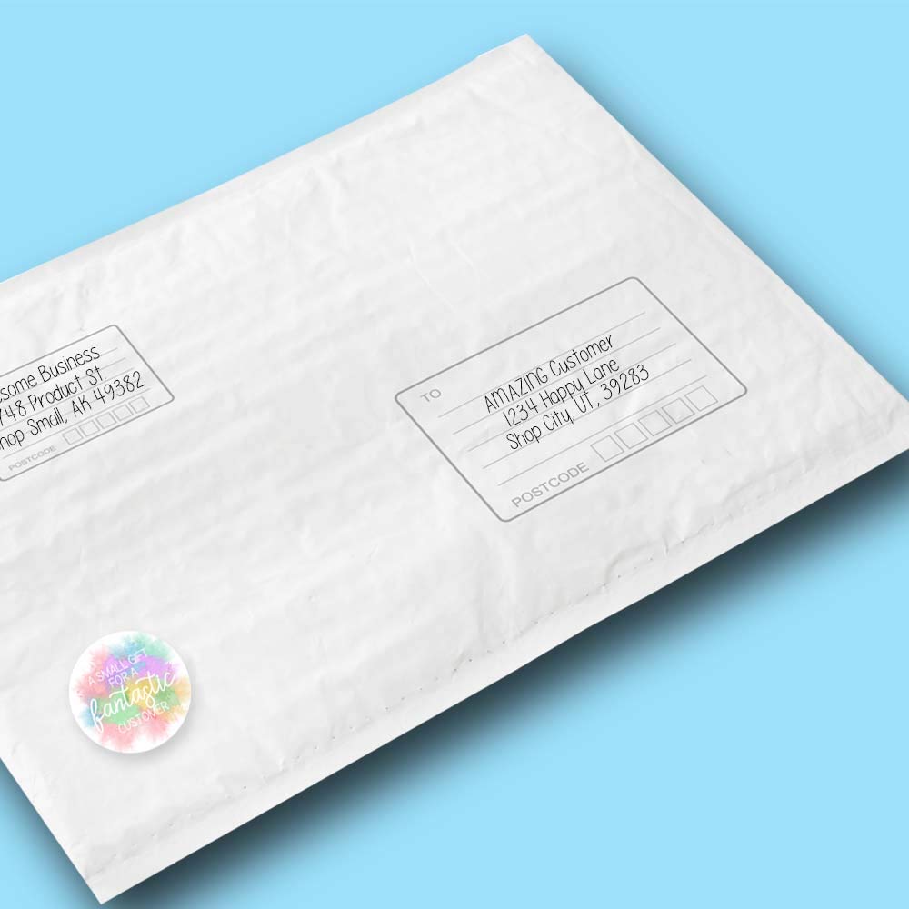 Small Gift for A Fantastic Customer Pastel Thank You Customer Appreciation Sticker Labels for Small Businesses, 60 1.5" Circle Stickers by AmandaCreation, for Envelopes, Postcards, Direct Mail, More!