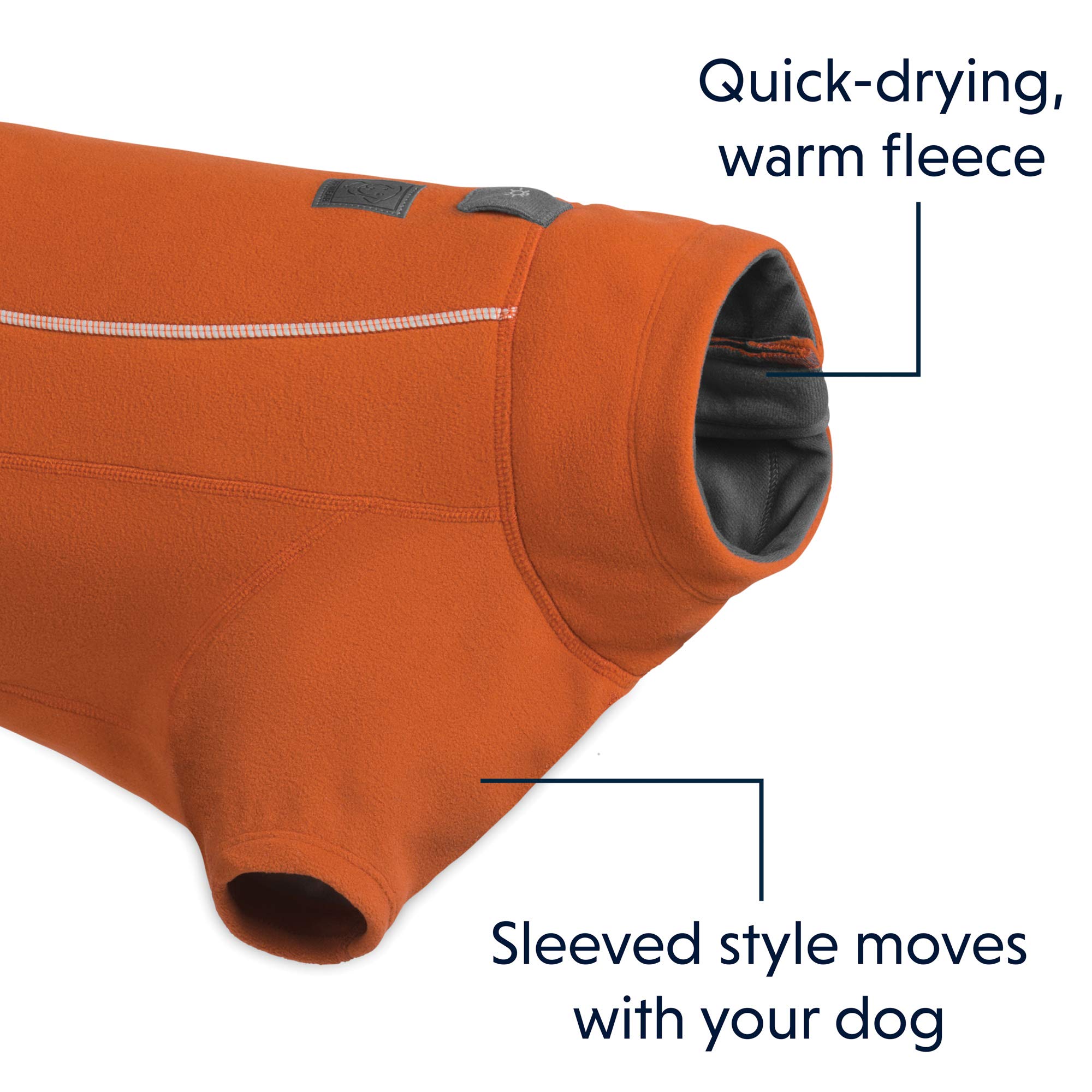 Ruffwear, Climate Changer Quick Drying, Breathable Fleece Jacket for Dogs, Canyonlands Orange, Medium