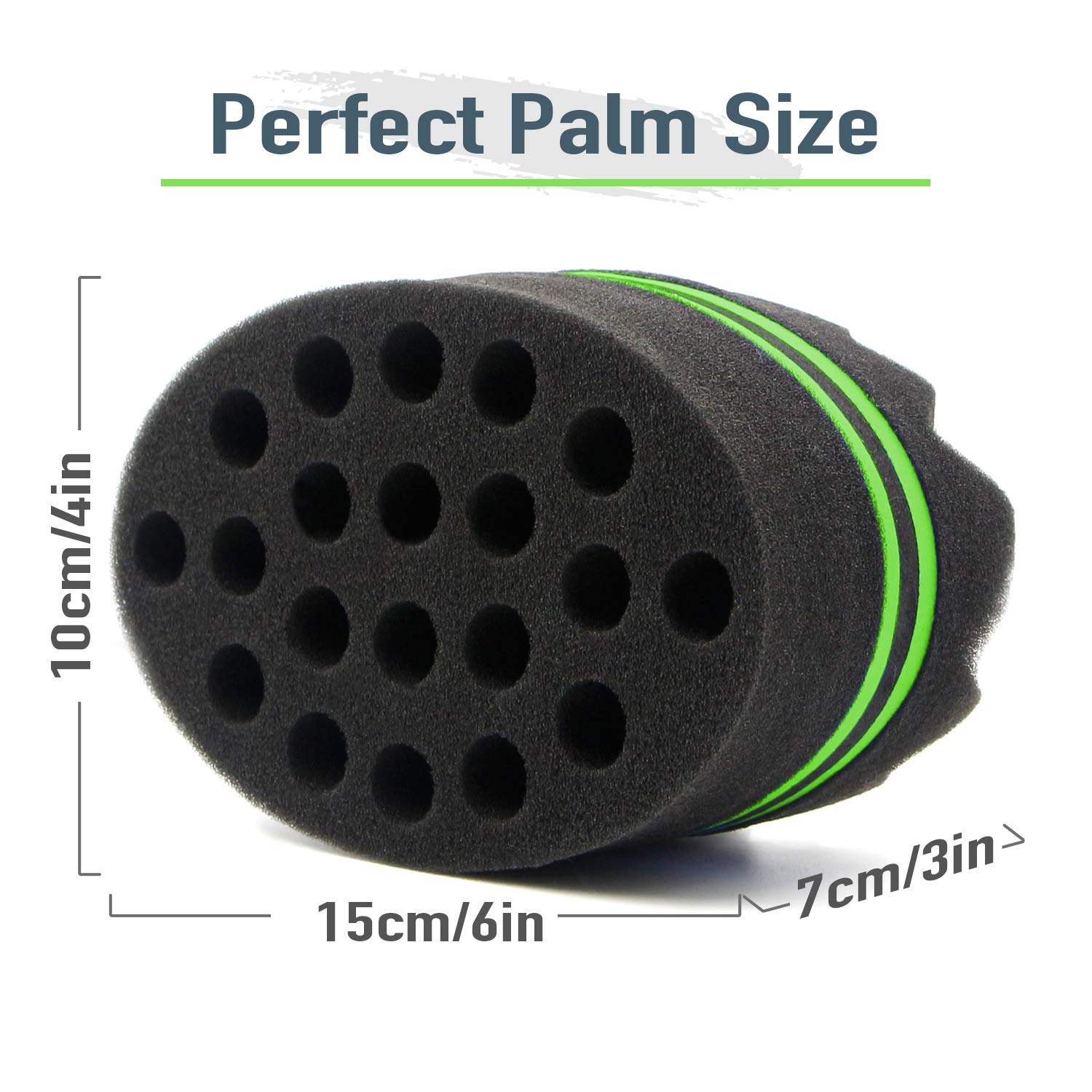 Parabirds Curl Twist Hair Sponge Big&Small Holes Brush Double-Sided Comb Brush Sponge for Afro Black Men Women (2PCSBlueRound)