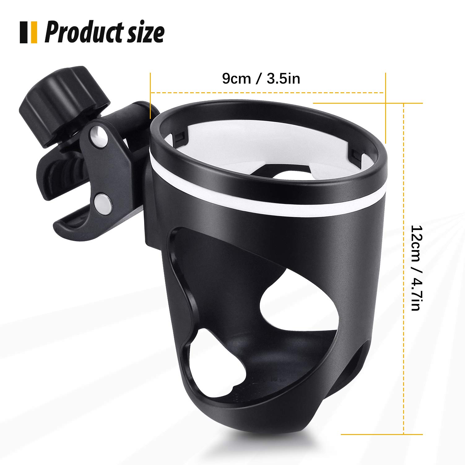 Stroller Drink Holder, Universal Cup Holders for Bikes, Trolleys or Walkers, Fits Most Cups
