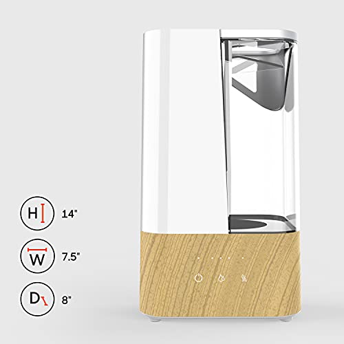 Sharper Image UHS2-SI Ultrasonic Humidifier with 1.5 Gallon Tank, 3 Levels of Warm or Cool Mist, Auto Shut, White, UHS2-SI β 1.5 gallon