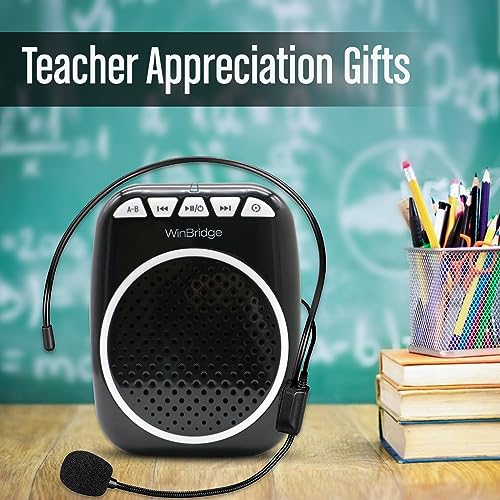 WinBridge Voice Amplifier with Portable Microphone, School Supplies, Rechargeable Speaker for Teachers, Classroom, Tourguide, Personal Voice Amplifier and Teacher Microphone Headset
