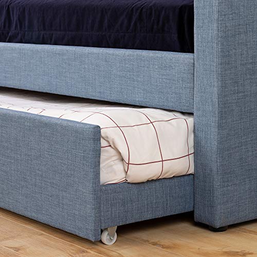 South Shore Fusion Upholstered Daybed with Trundle, Twin, Blue