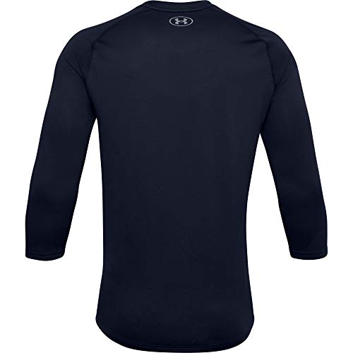 Under Armour Men's Utility 3/4 20 T-Shirt, Midnight Navy (410)/Baseball Gray, Large