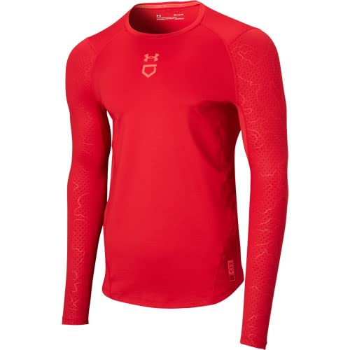 Under Armour Men's Baseball ColdGear Long Sleeve T-Shirt, Red (600)/Beta, Large