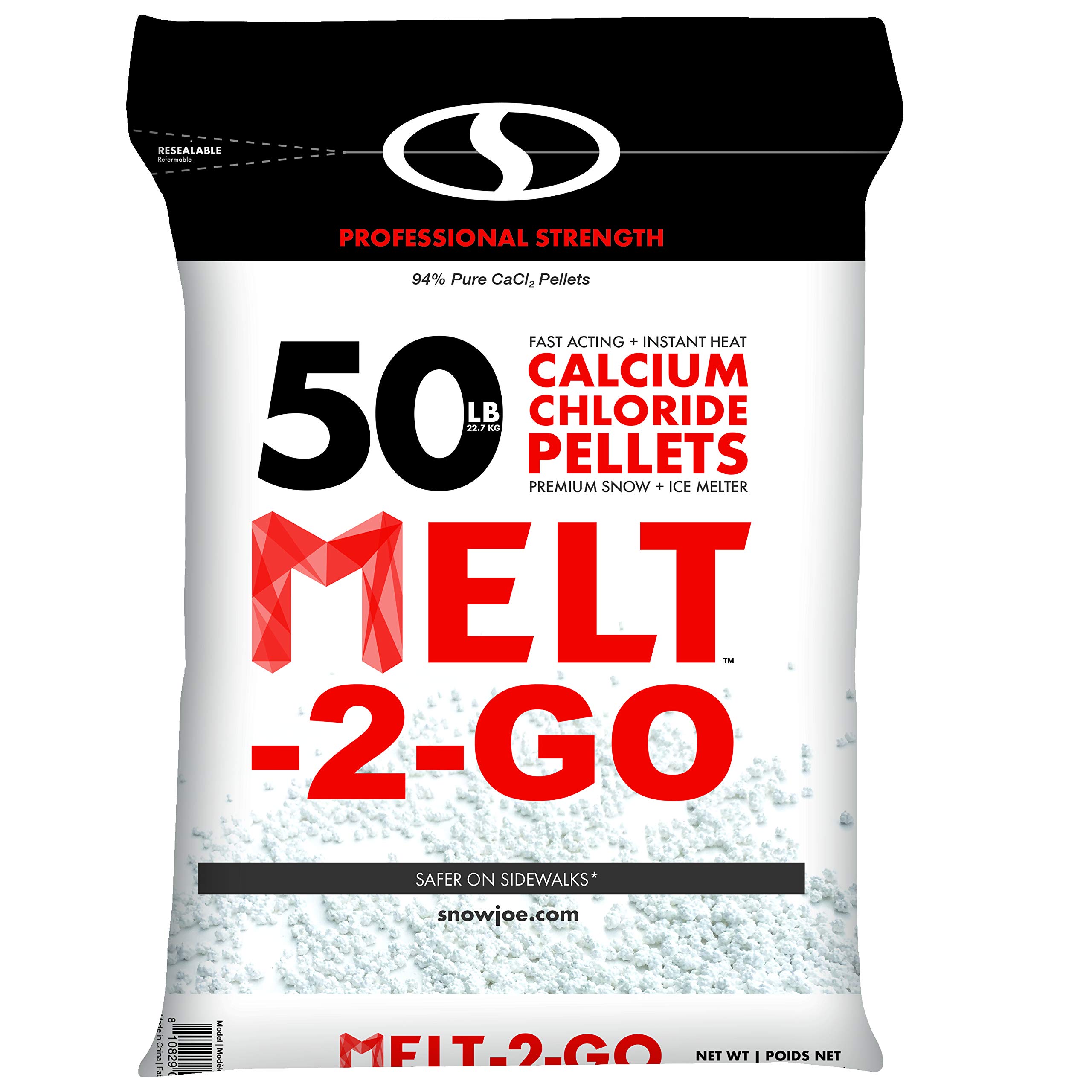 Snow Joe AZ-50-CCP Pure Calcium Chloride Pellet Ice Melter, 50-Pound Bag, White