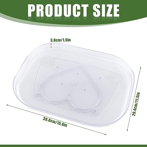 Turntable Refrigerator Organizer, 15.67 Inch Clear Rectangular Fridge Organizer Storage Tray Acrylic Lazy Susan Organizer for Cabinet, Kitchen, Table, Pantry, Countertop Organization