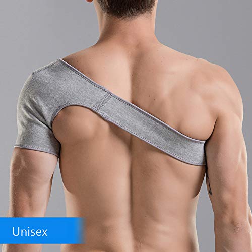 YUIJ Shoulder Brace for Men and Women, Compression Support for Torn Rotator Cuff and Other Shoulder Injuries, Left Or Right Arm,Gray,M