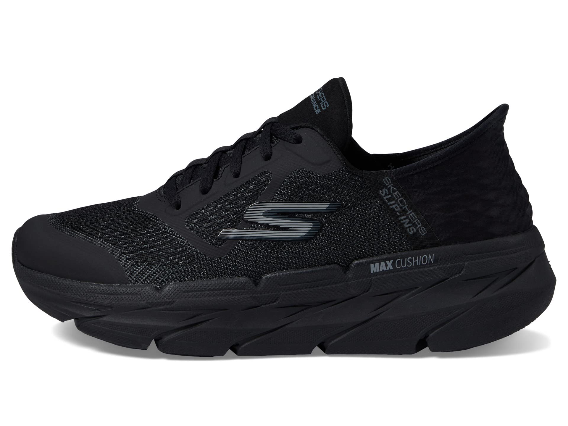 Skechers Men's Max Cushioning Slip-Ins-Athletic Workout Running Walking Shoes with Memory Foam Sneaker, Black, 13