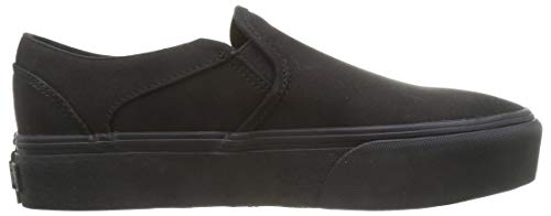 Vans Women's Asher Platform Sneaker, Canvas Black Black, 6