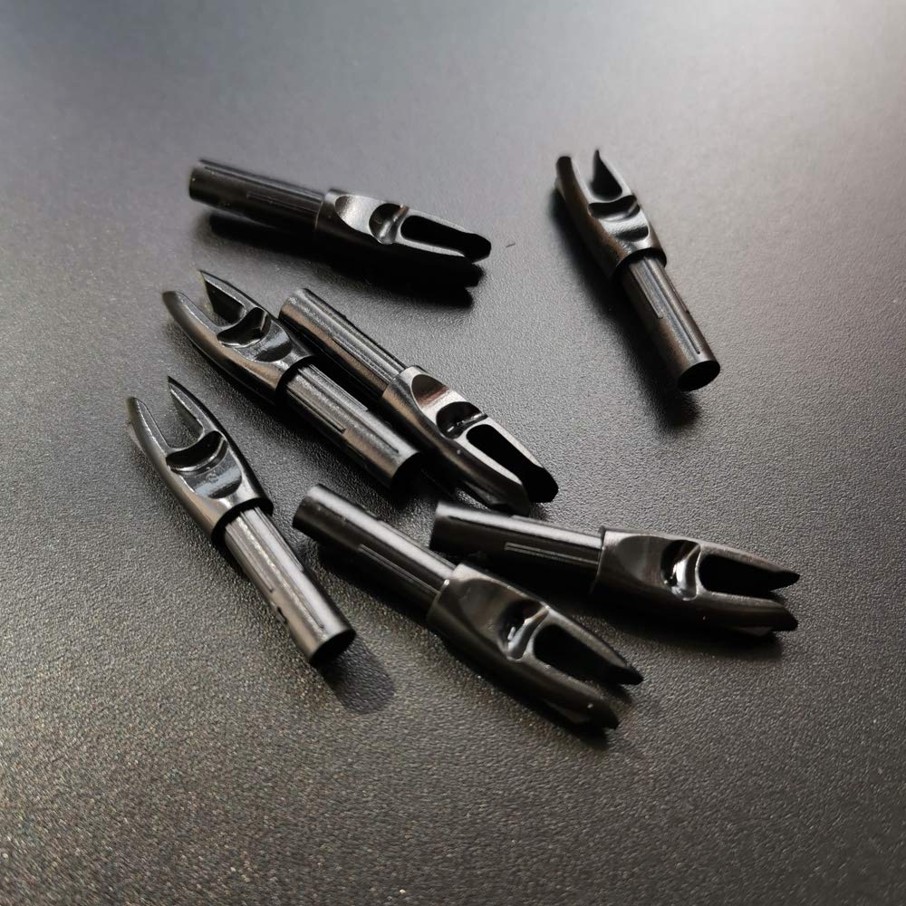 ZZYB 50pcs Archery Insert Nock Pins Plastic Arrow Nocks Replacement Arrow Nocks fit Inner Diameter 4.2mm Arrow Shaft (Black)