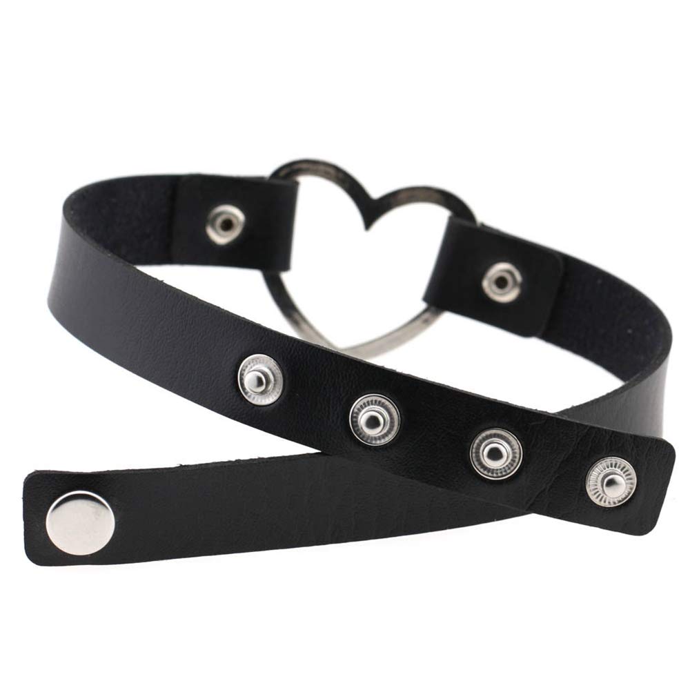 YA-LIDS Choker Collar for Women Girls, Adjustable Rock Punk Choker Collar Necklace (Black+Pink)