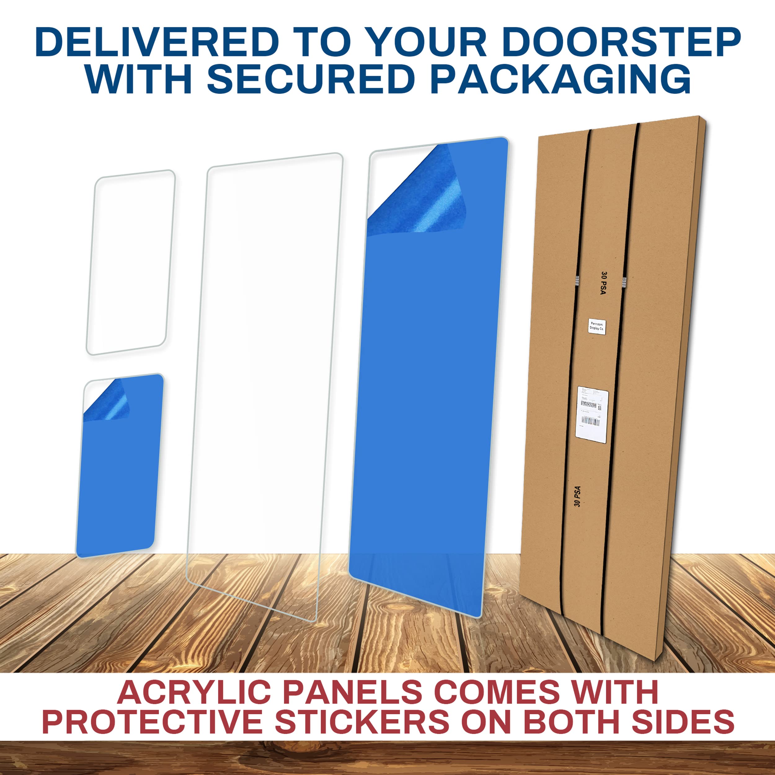 PENNZONI Drum Shield 6ft w/Living Hinges & Deflectors, Comes w/ 6 Drum Panels, Living Hinges & Deflectors, Premium Clear Acrylic Panels