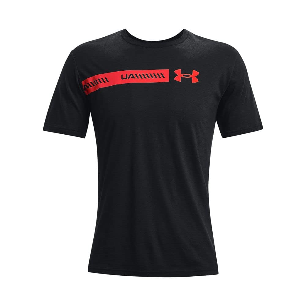 Under Armour Men's Echo Short Sleeve T-Shirt, Black (001)/Phoenix Fire, Small