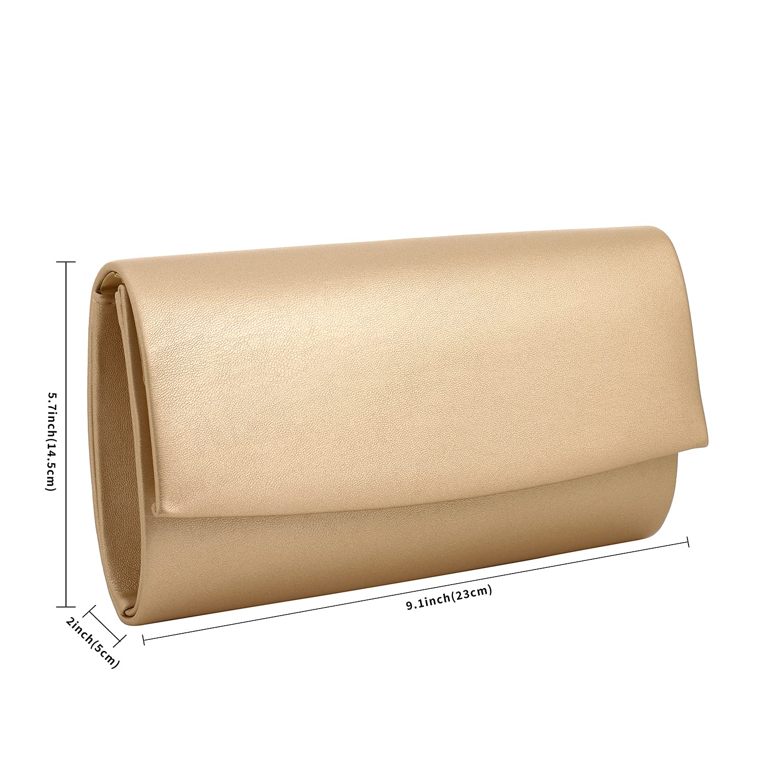 ZHANNI Clutch Purse Evening Bag for Women Handbag With Detachable Chain for Wedding and Party(Gold)