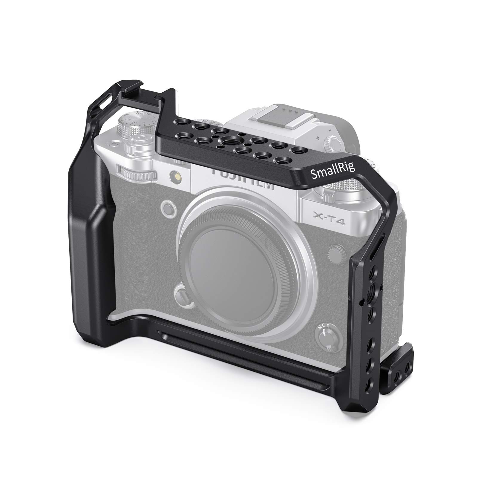 SmallRig X-T4 Camera Cage for FUJIFILM X-T4, Aluminum Alloy Cage with NATO Rail and Cold Shoe Mount for Microphone and Light CCF2808