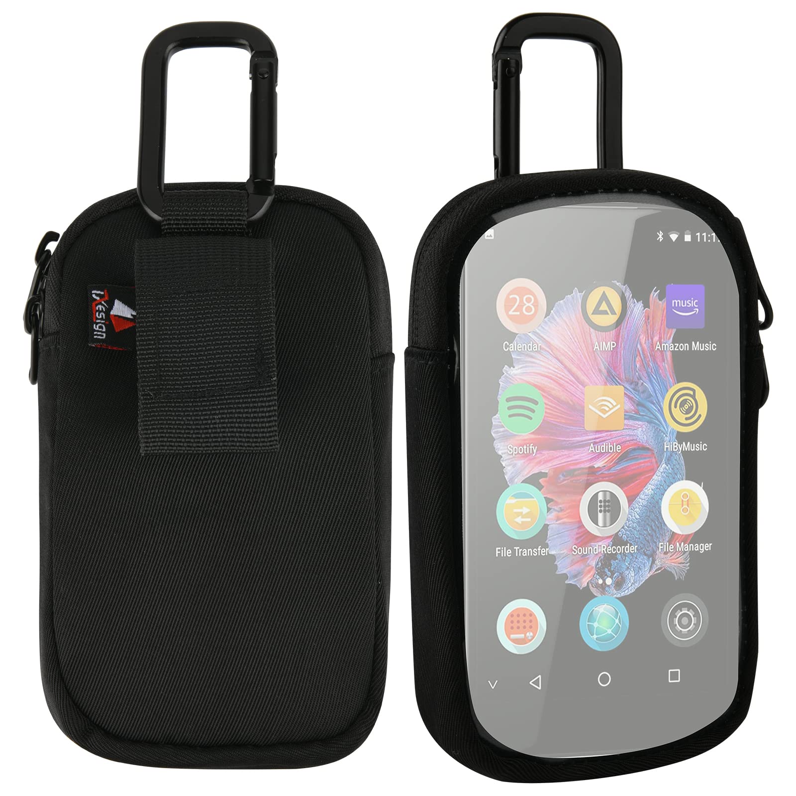TXEsign MP3 & MP4 Player Carry Case Bag with Clear Window Travel Carrying Case for 4" Touch Screen MP3 MP4 Music Player Case Storage Bag with Inner Pocket for Earphones, USB Cable, Memory Card (Black)
