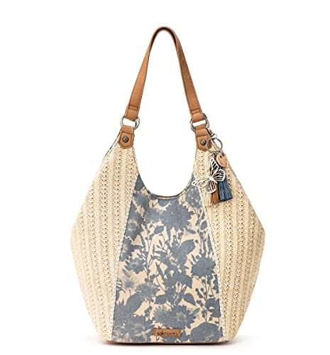 Sakroots Roma Straw Shopper, Lake in Bloom