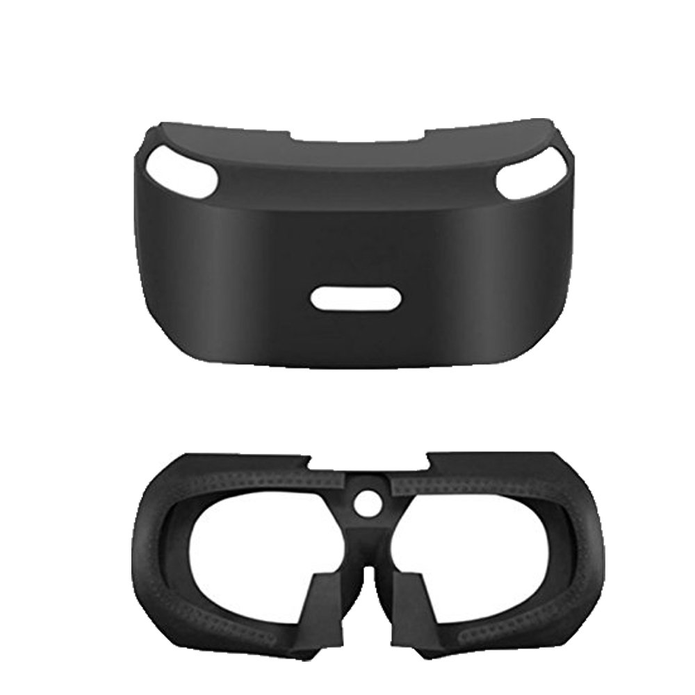 Soft VR Headset Anti-Slip Silicone Rubber Cover Protective Case Eye Shield Protective Cover for Playstation PS4 VR Controller