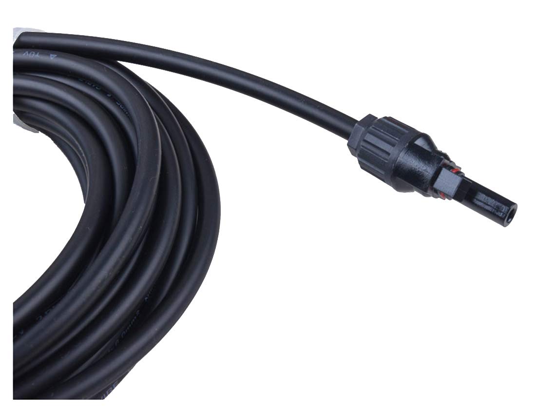SHIERLENG 1 Pair 10AWG 10FT Solar Extension Cable with PV Male Female Connector Photovoltaic Red Black Wire (6mm2) for Solar Panel Cable Kit System (10FT)