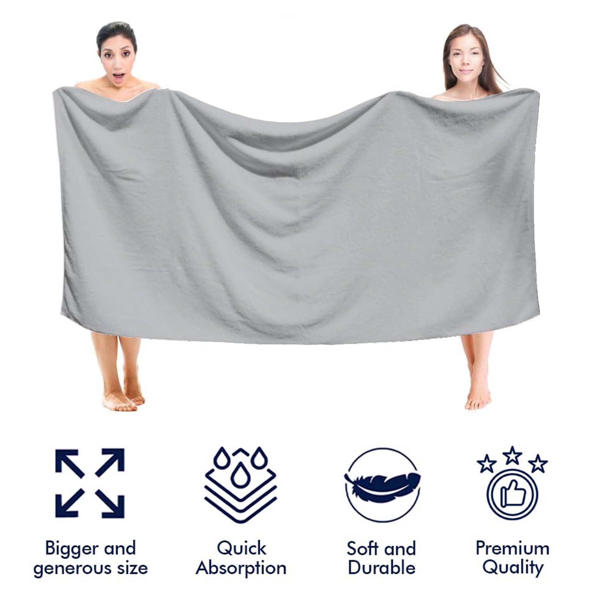 SALBAKOS - Turkish Bath Sheet - Luxury & Quick Dry Bath Sheet Made with 100% Turkish Cotton, Absorbent & Ultra Comfy Sheets for Hotels & Spa | 40"x80" (Silver)