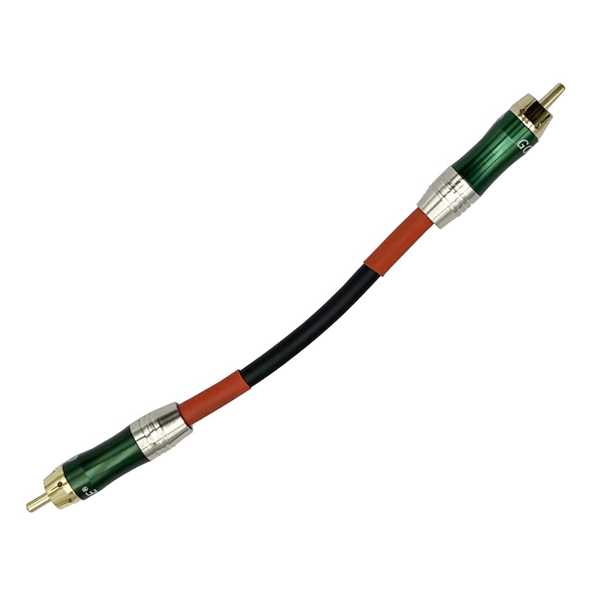 Seadream RCA to RCA Audio Cable Short 2Pack 1RCA Male to 1RCA Male Stereo Audio Cable Converter,Preamp Jumpers Male to Male Patch Cable 8 inch (Black+Green)
