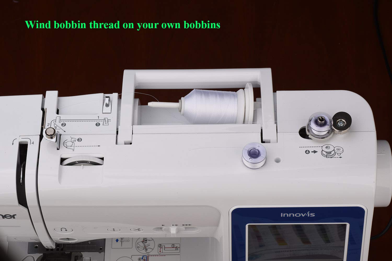 Simthread 4 White 2 Black 60WT Sewing Bobbin Fill Machine Embroidery Thread - 1500 Meters Spool Each…