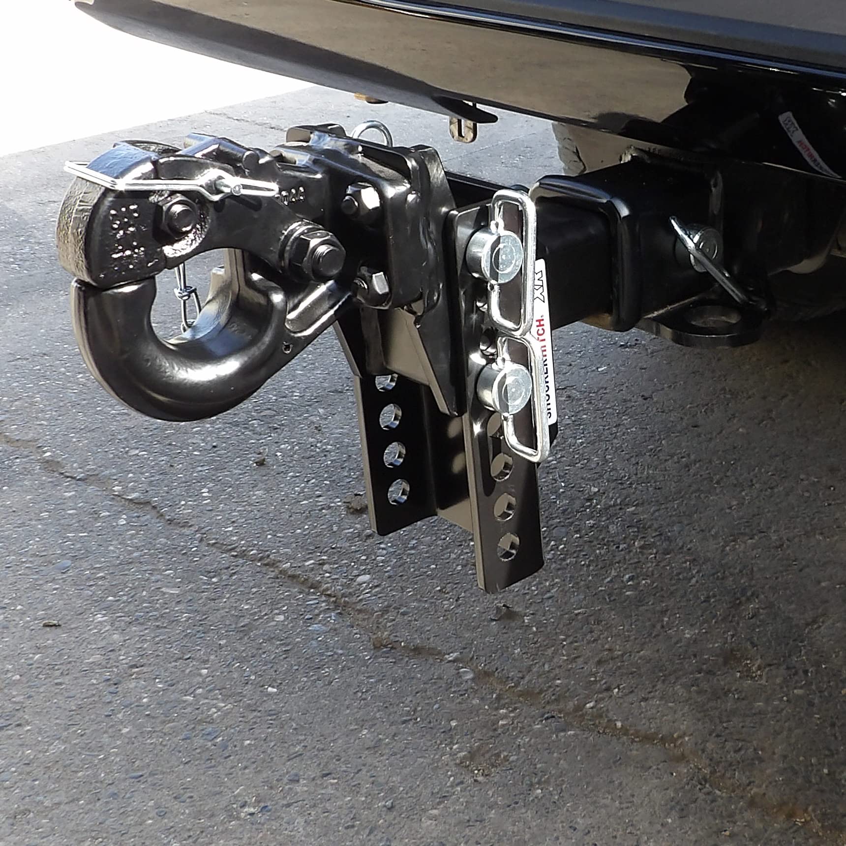 Shocker XR Pintle Hook Drop Ball Mount 4" Drop to 4" Rise, Fits 2" Hitch