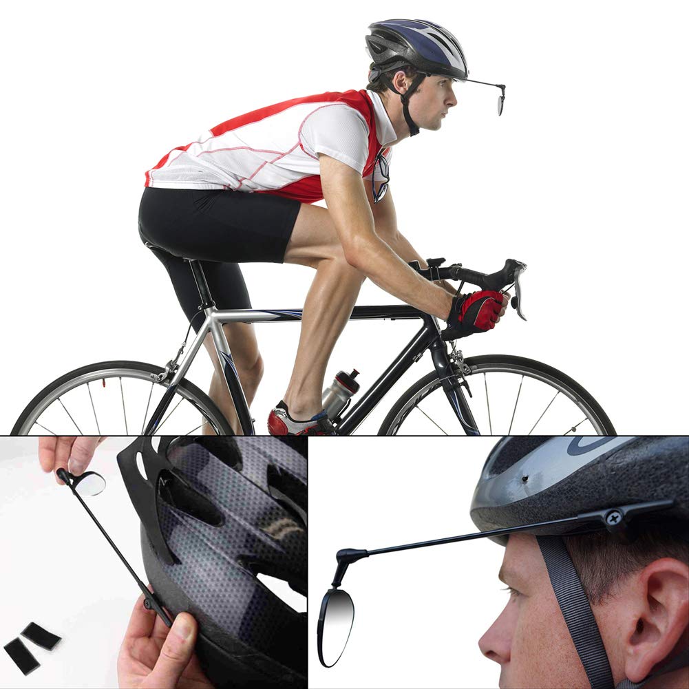 PChero Bike Helmet Mirror, 360 Degree Adjustable Bicycle Cycling Rear View Helmet Mirror