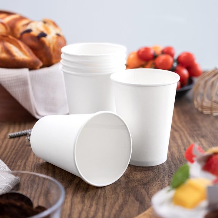 RACETOP 8 oz Coffee Cups [500 pack], Disposable Coffee Cups 8 oz, Hot Coffee Cups, Ideal for Office, Home, Party(8 oz 500 pack