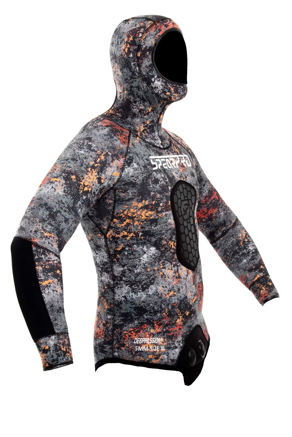 SpearPro Open Cell Freediving and Spearfishing Neoprene Wetsuit – Deep Passion Grey Camo (Choose Between 1.5mm, 3mm, 5mm, and 7mm) (2XL, 3mm)