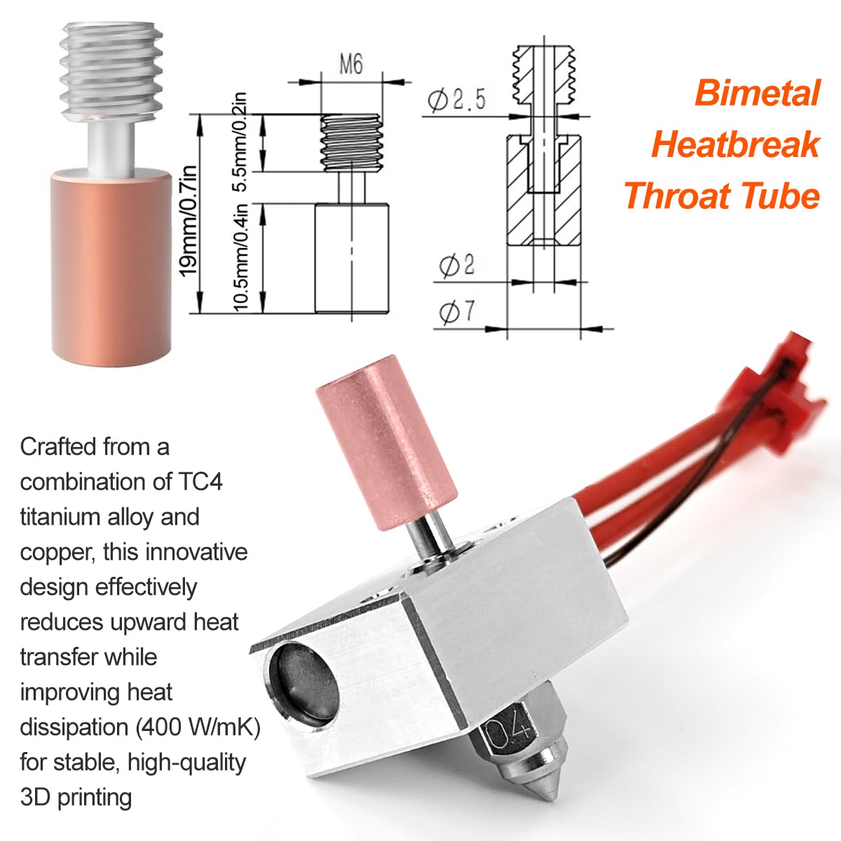 Sprite Extruder Upgrade Heater Block Kit for Creality, Ender 3 S1 Pro Hotend with 5 Copper Plated Nozzles and 4 Silicone Socks, Fit for Ender 3 S1, Ender 3 S1 Pro, CR10 Smart Pro